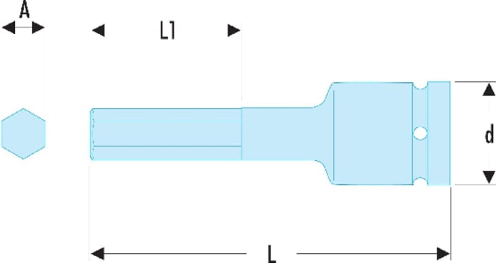 NKHM.19 Facom | Facom 19mm, 3/4 in Drive Impact Socket, 100 mm length ...