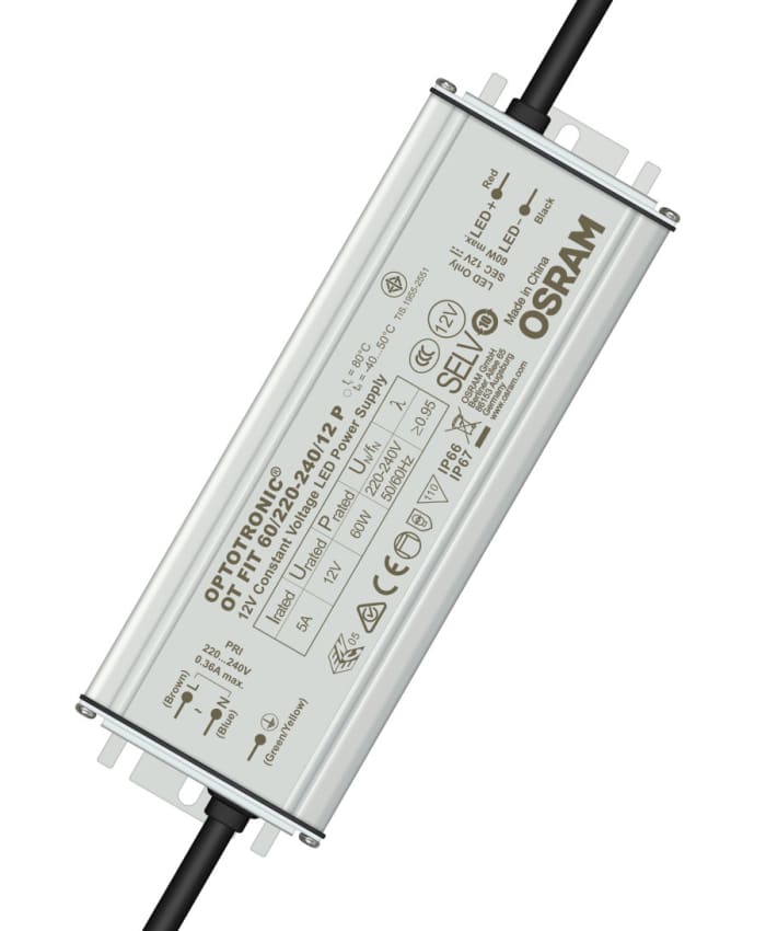 OT-FIT-60/220-240/12-P Osram | Osram LED Driver, 12.5V Output, 60W ...