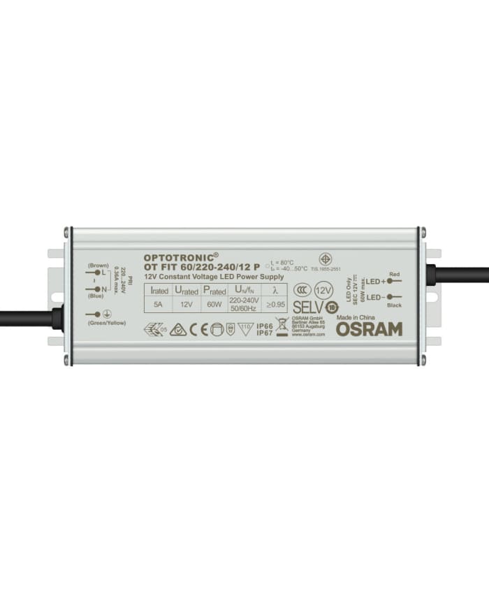 OT-FIT-60/220-240/12-P Osram | Osram LED Driver, 12.5V Output, 60W Output, 360mA Output ...