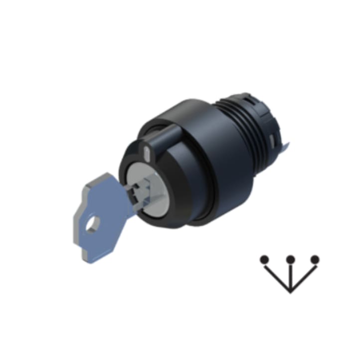 RS PRO | RS PRO 3-position Key Switch Head, Maintained, 22.5mm Cutout ...