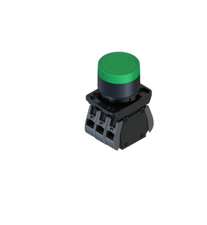 RS PRO | Unidad completa de botón pulsador RS PRO, color de botón Verde ...
