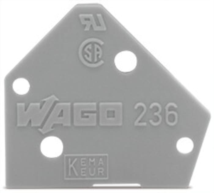 236-600 WAGO | WAGO, 236 End Plate for use with PCB Terminal Blocks ...