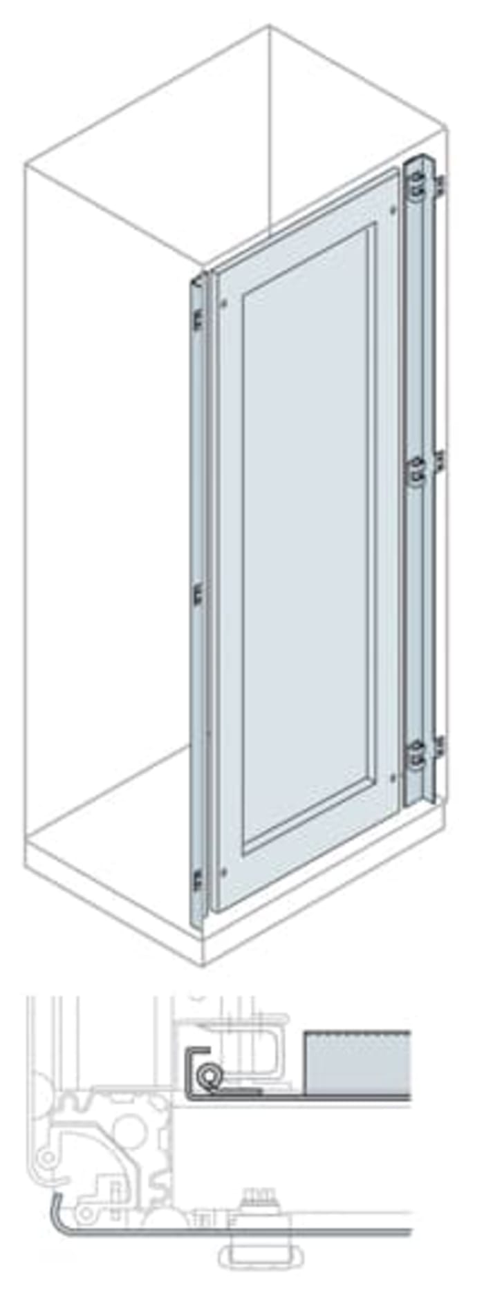 EE1910K ABB | ABB IS2 Series Lockable Steel RAL 7035 Recessed Inner Door, 1m W, 1.8m L for Use ...