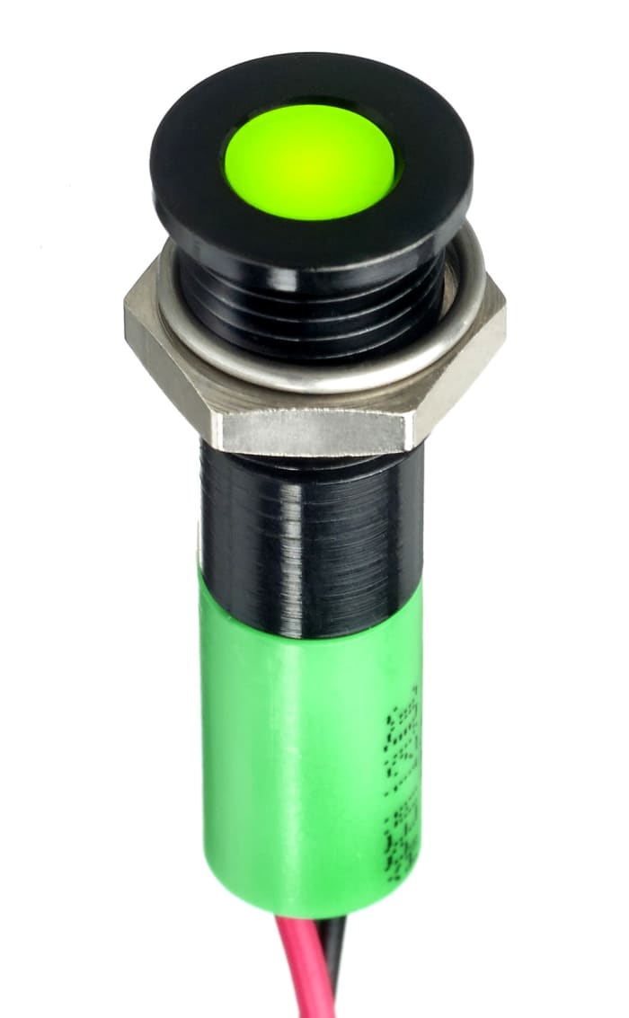 RS PRO | RS PRO Green Panel Mount Indicator, 2V dc, 8mm Mounting Hole ...