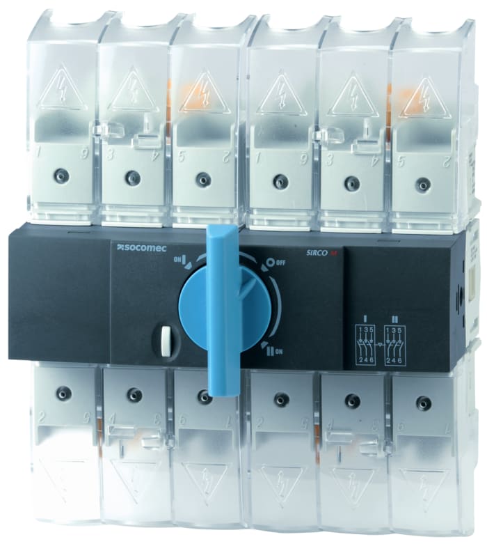 22304002 Socomec | Socomec 4P Pole DIN Rail Changeover Switch - 25A ...