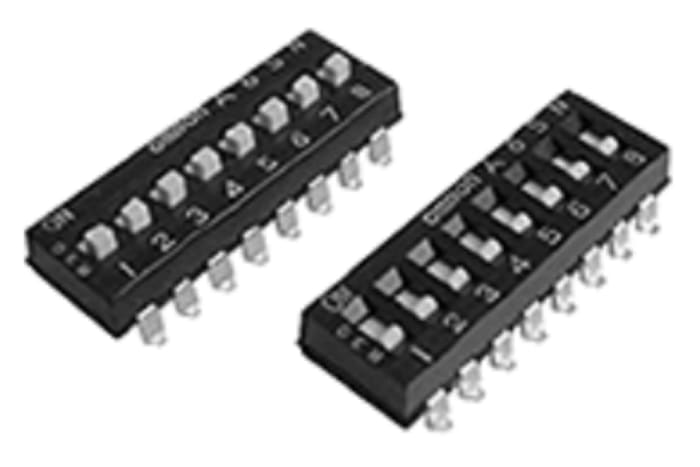 A6SN-2104 Omron | Omron 2 Way Surface Mount DIP Switch SPST, Raised Actuator Actuator, IP40 ...