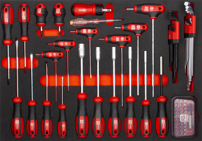 RS PRO | RS PRO 7 Drawer Steel Wheeled Tool Chest Tools Included | 255 ...