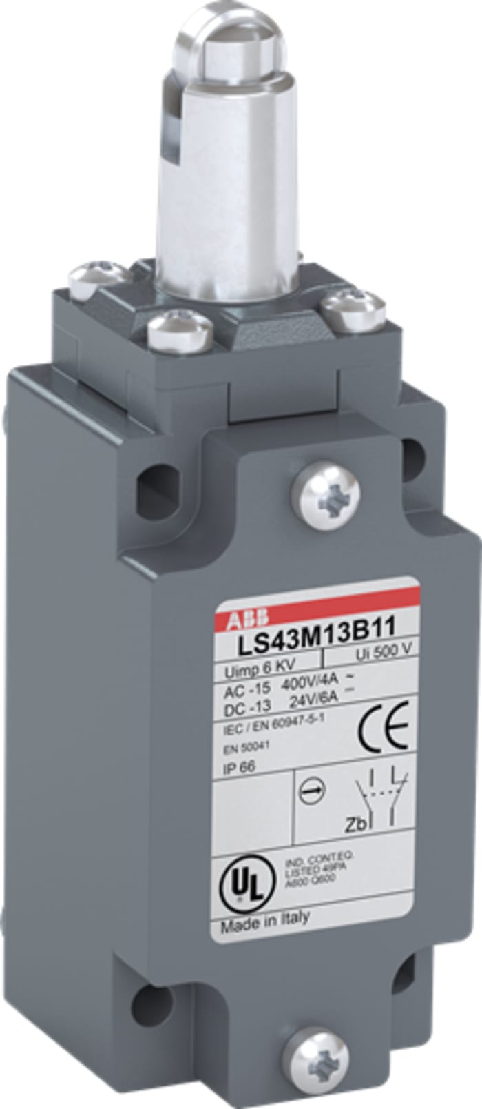 1SBV011613R1211 ABB | ABB Roller Lever Limit Switch, 1NO/1NC, IP66, Zinc Alloy Housing, 400V ac ...