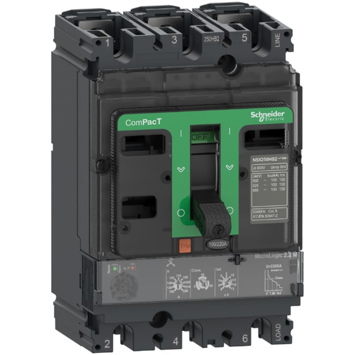 C16H32M100 Schneider Electric | Schneider Electric, ComPacT New Generation MCCB 3P 100A, Fixed ...