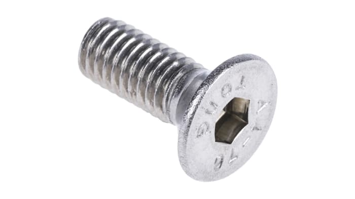 RS PRO | RS PRO Plain Stainless Steel Hex Socket Countersunk Screw, ISO 10642, M6 x 16mm | 264 ...