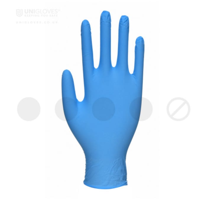 GS0044 Unigloves | Unigloves GS004* Blue Powder-Free Nitrile Disposable ...