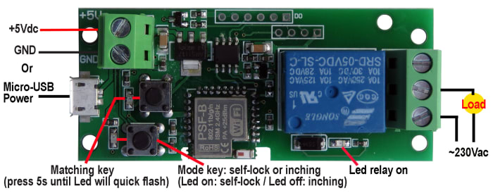 WIF-RELAY01-5V Seeit | Seeit WIF-RELAY01-5V Relay for Relay Control Card for Arduino, AVR, PIC ...