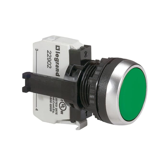 0 237 02 Legrand | Legrand Green Push Button Switch, 22.5 mm Cutout ...