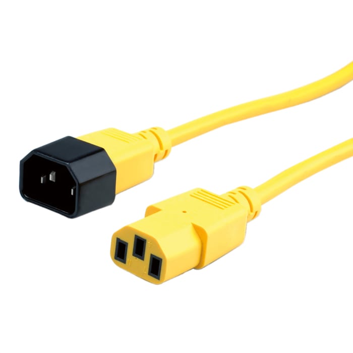 19.08.1521-25 Roline | Roline Straight IEC C14 Plug to Straight IEC C13 ...
