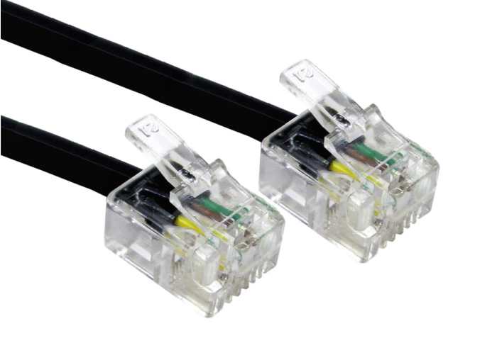 RS PRO | RS PRO Male RJ11 to Male RJ11 Telephone Cable, Black Sheath ...