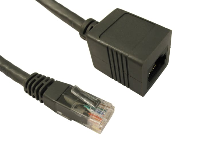 RS PRO | RS PRO, 0.5m Cat6, Grey RJ45 to Male RJ45 Female, UTP ...