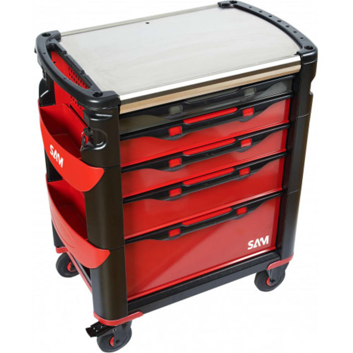 415H SAM | SAM 5 drawer Stainless Steel Wheeled Tool Trolley, 1m x ...