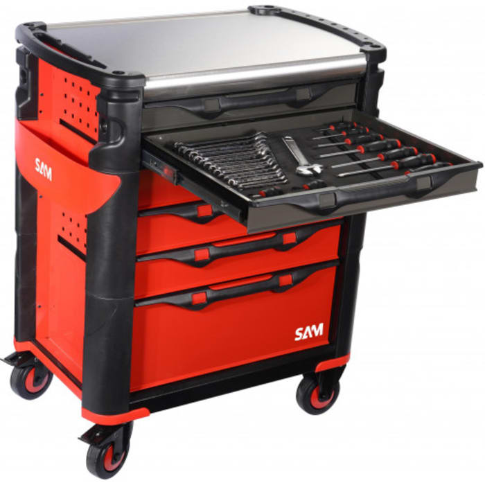 416-135M SAM | SAM 6 Drawer Steel Wheeled Tool Cabinet | 266-6880 | RS