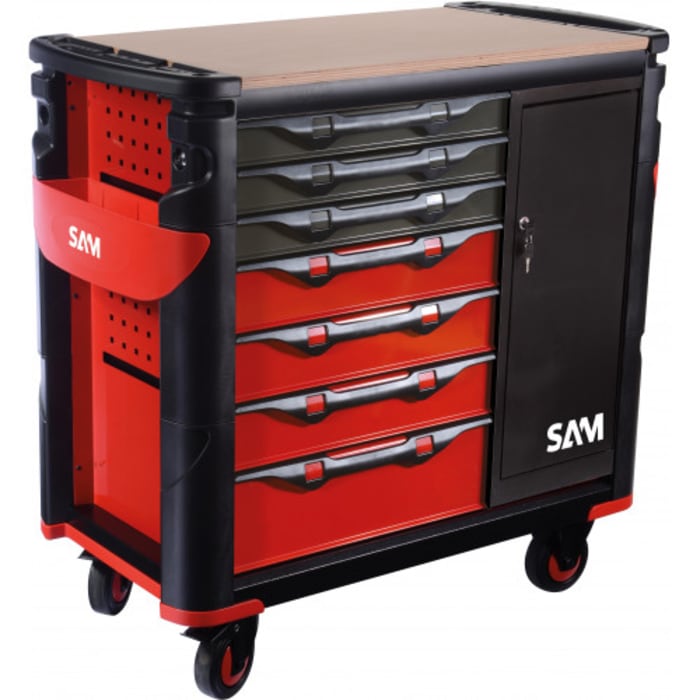 417-BXE SAM | SAM 7 Drawer Stainless Steel Wheeled Tool Trolley | 266 ...