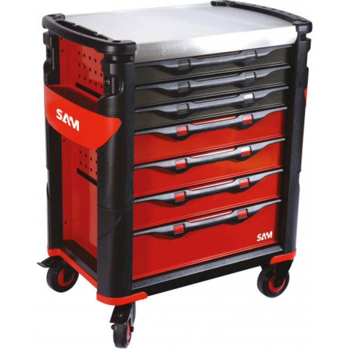 417H SAM | SAM 7 Drawer Stainless Steel Wheeled Tool Trolley | 266-6890 ...
