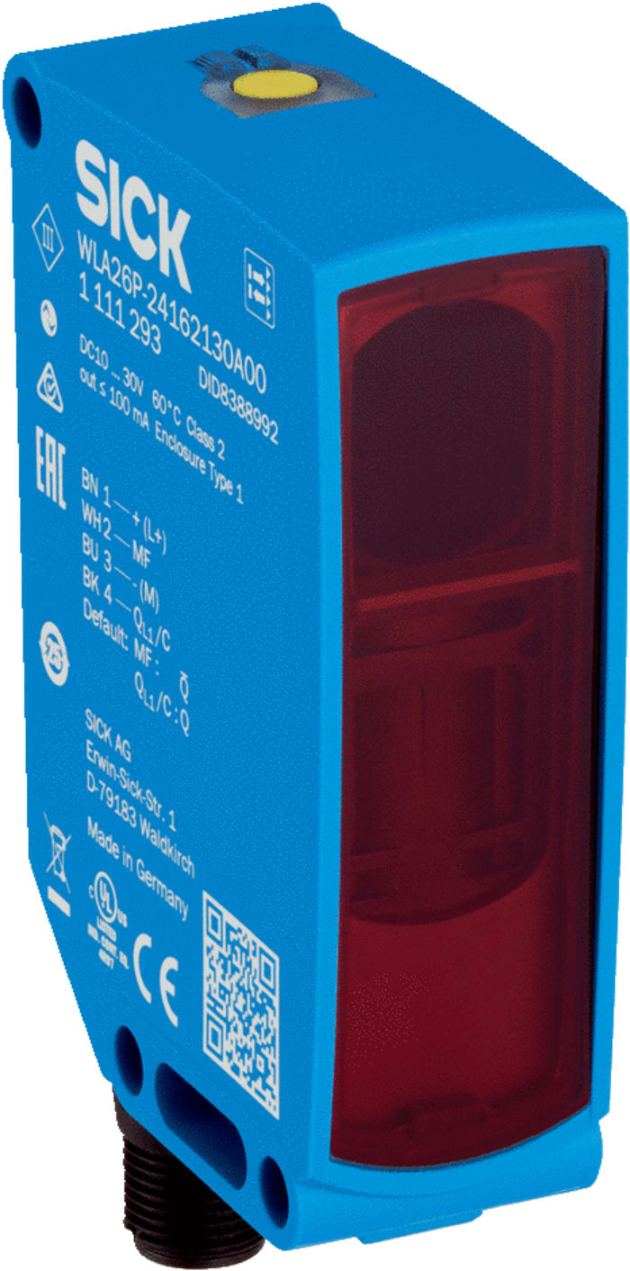 1111236 SICK | SICK Retroreflective Photoelectric Sensor, Rectangular Sensor, 18 m Detection ...