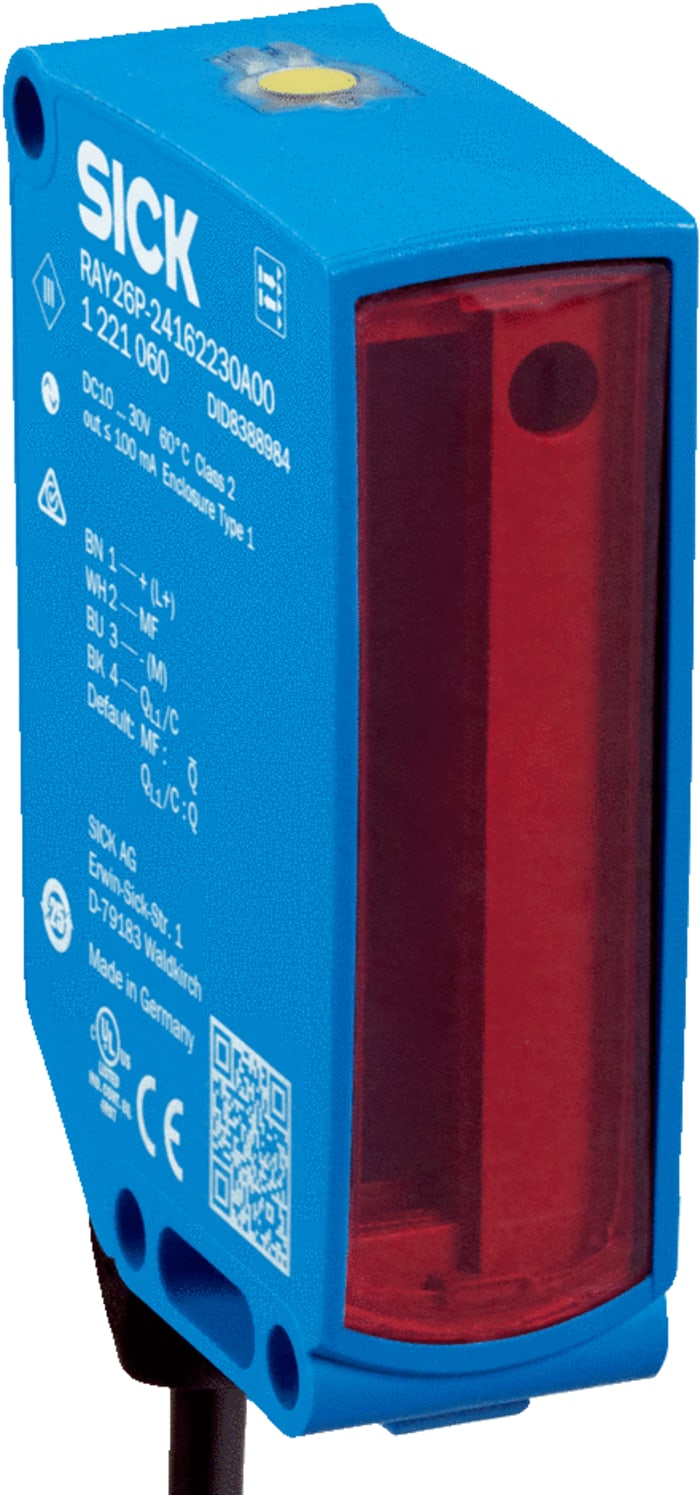 1113471 SICK | SICK Retroreflective Photoelectric Sensor, Rectangular ...