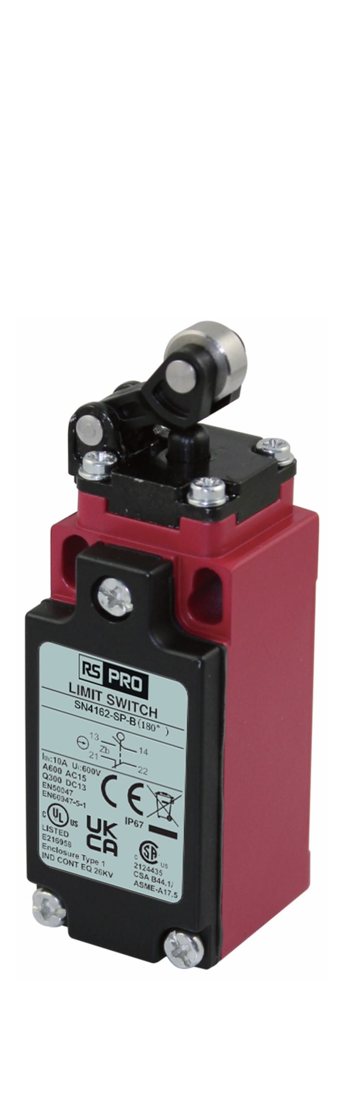 RS PRO | RS PRO Roller Lever Limit Switch, NO/NC, IP67, SPDT 1NO/1NC ...