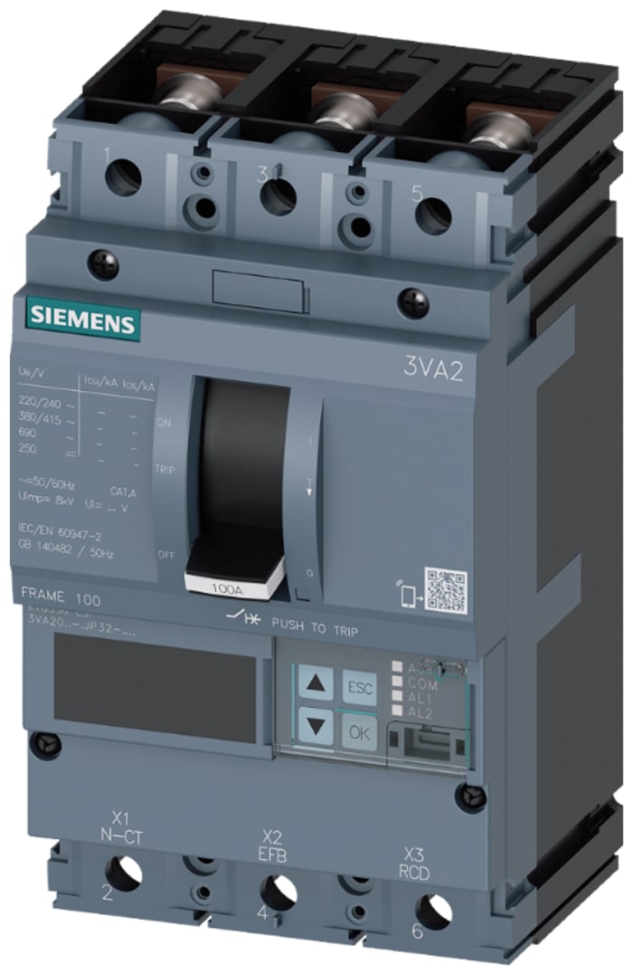 3VA2063-7JP32-0AA0 Siemens | Siemens, SENTRON MCCB 3P 63A, Breaking ...