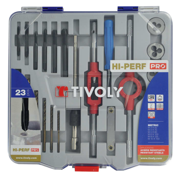 11900870017 Tivoly | Tivoly 29-Piece HSS Tap & Die Set, M3 - M12 Taps ...