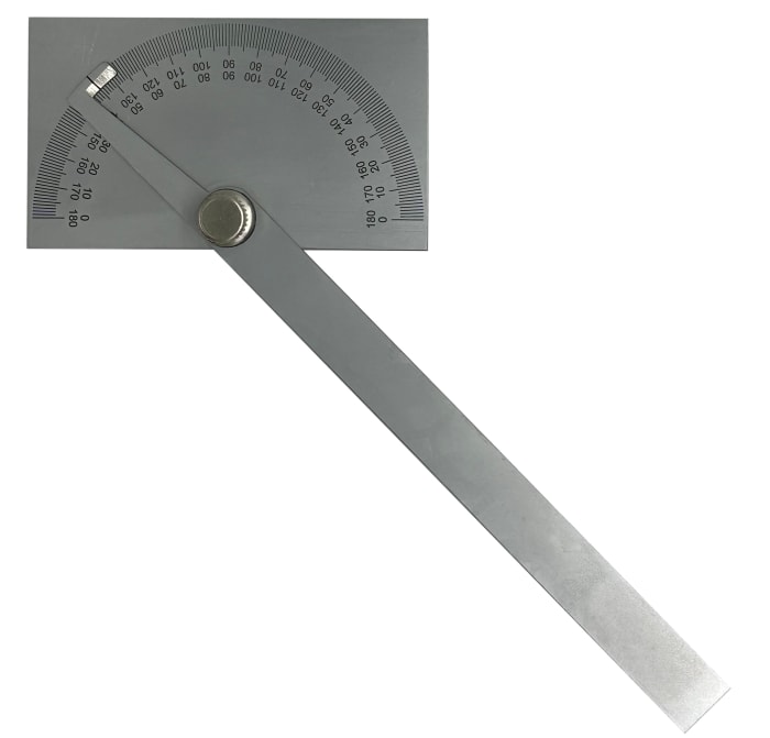 RS PRO | RS PRO 0 - 180° Imperial, Metric Vernier Bevel Protractor, 195 ...