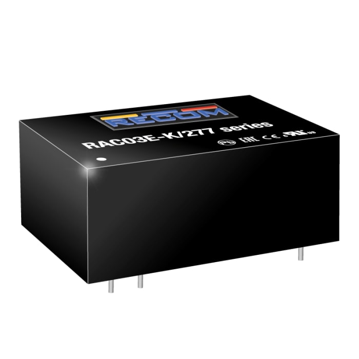 RAC03E-15SK/277 Recom | Recom, AC-DC Converter 200mA, 3.3 → 24 V dc 5 ... RAC03E-15SK/277 Recom | Recom, AC-DC Converter 200mA, 3.3 → 24 V dc 5 ...