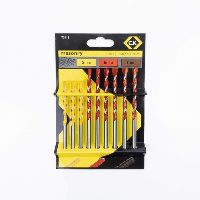 T3113 CK | CK 9-Piece Twist Drill Bit Set Set for Masonry, 7mm Max, 5mm Min | 275-5256 | RS