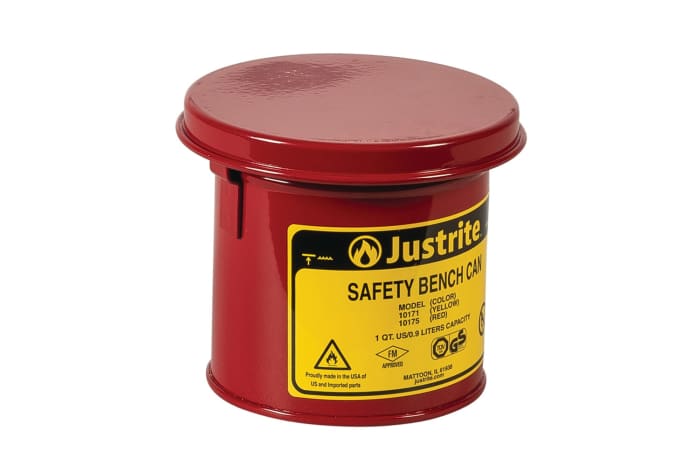 JUT10175RD Justrite | Justrite Steel Safety Bench Can, 1L | 276-8291 ...