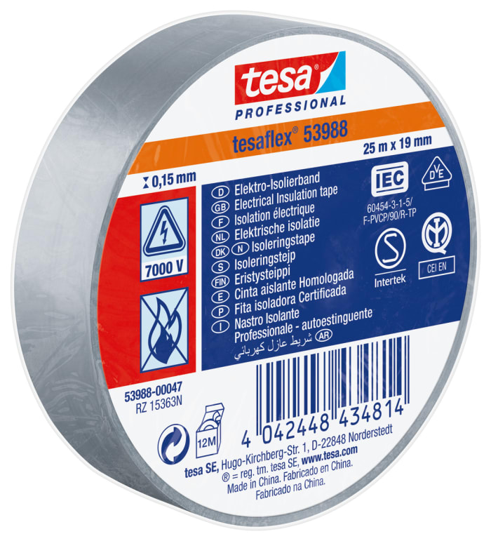 53988-00047-01 Tesa | Tesa 53988 Grey Soft PVC Electrical Insulation ...