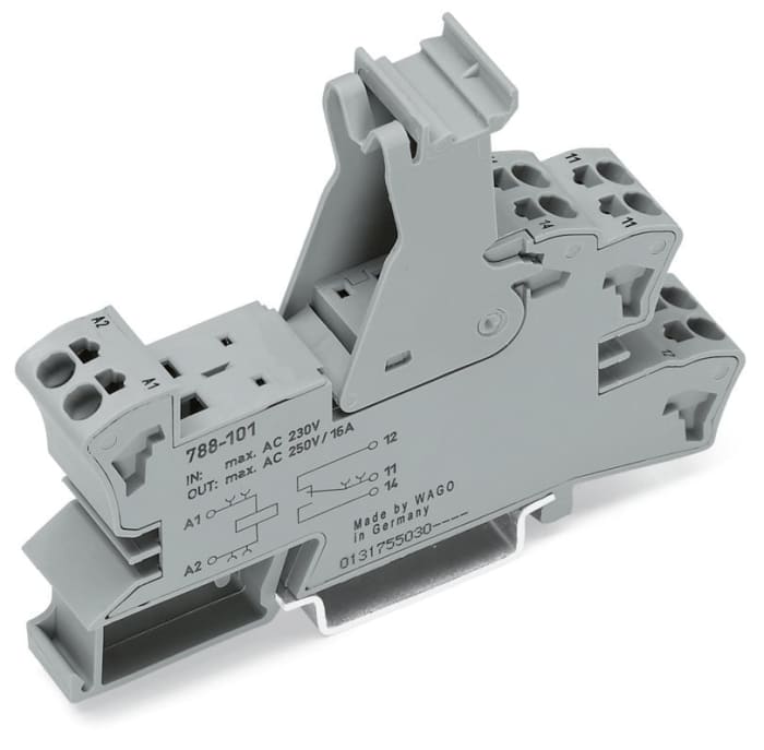 788-101 WAGO | WAGO 788 1 Pin 300V DIN Rail Relay Socket, for use with ...