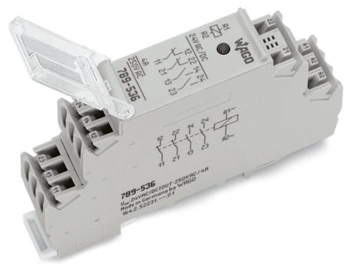 789-536 WAGO | WAGO 789 Series Relay Module, DIN Rail Mount, 24V ac/dc ...