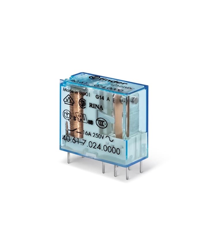 406180244000 Finder | Finder PCB Mount Power Relay, 24V ac Coil, 16A ...