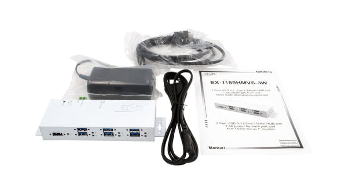 EX-1189HMVS-3W Exsys | Exsys 7 Port USB 3.2 USB A, USB B Hub, USB Bus ...