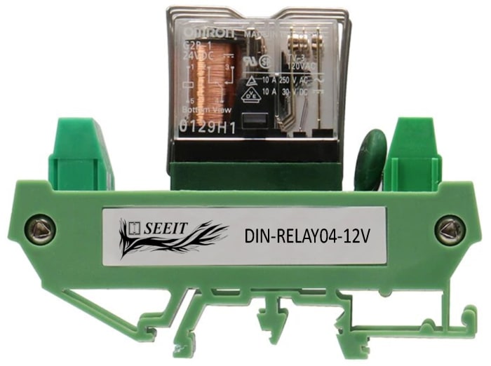 DIN-RELAY04-24V Seeit | Seeit DIN Rail Power Relay, 24V Coil, 10A ...