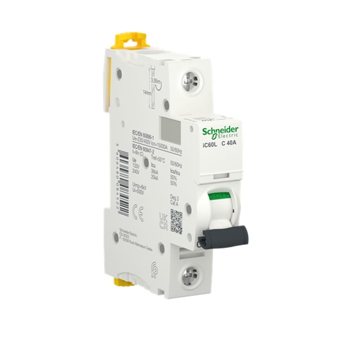 A9F94140 Schneider Electric | Schneider Electric Acti9 A9F MCB, 1P, 40A ...