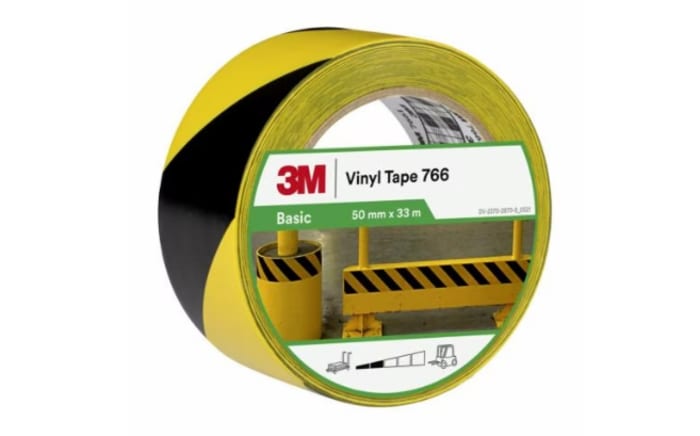 766 3M | 3M Scotch 766 Black, Yellow Vinyl 33m Lane Marking Tape, 0.13mm Thickness | 399-7575 | RS