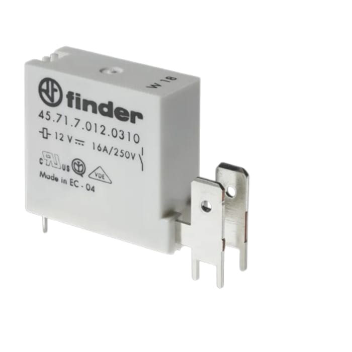 45.71.7.012.0310 Finder | Finder PCB Mount Power Relay, 12V dc Coil ...