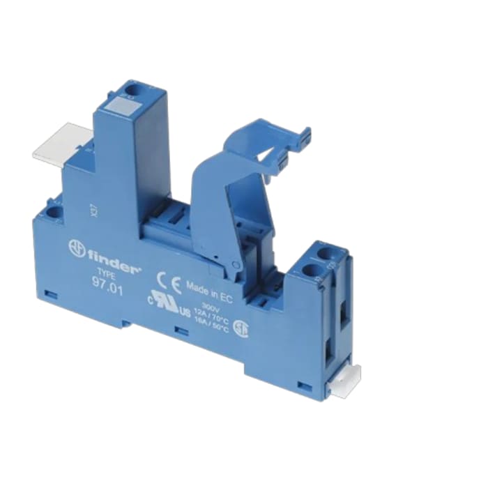97.01SPA Finder | Finder 97 5 Pin 250V ac DIN Rail Relay Socket, for ...