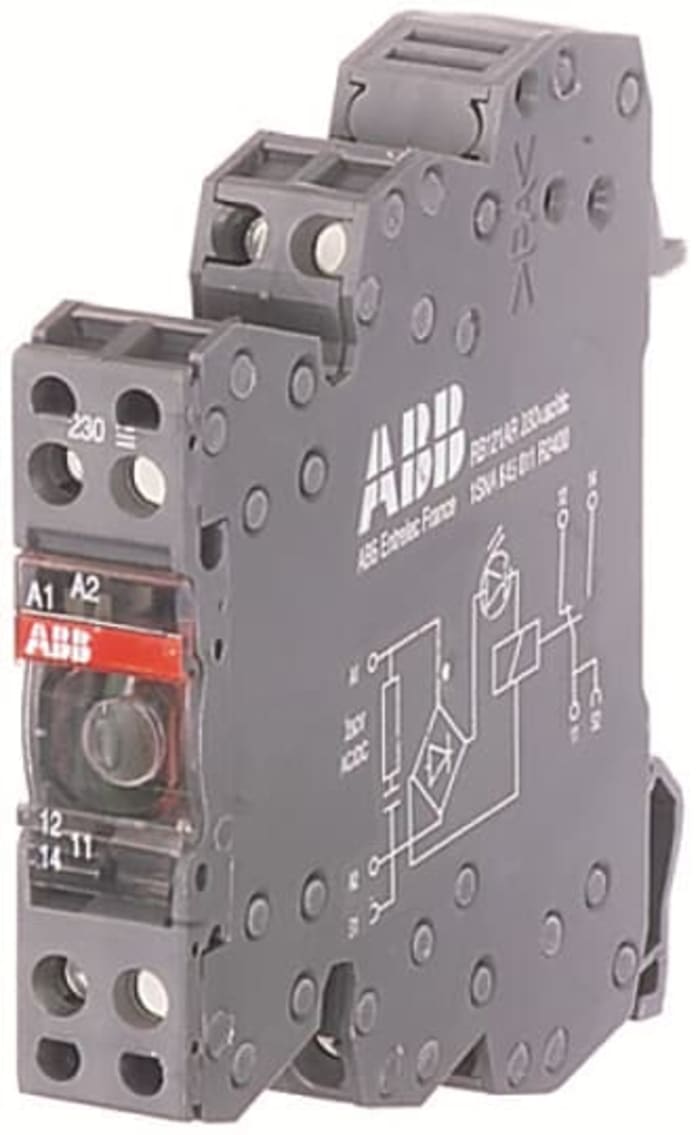 1SNA645012R2500 RB122G-24VUC ABB | Relé modular ABB R600, DPDT, 24V ac ...