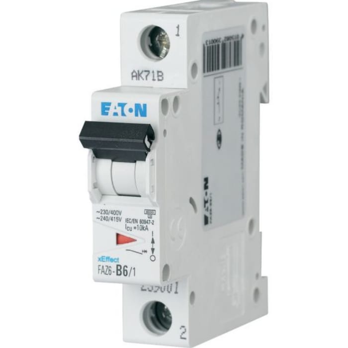 239033 FAZ6-C4/1 Eaton | Eaton xEffect MCB, 1P, 4A Curve C, 230 → 400V AC, 6 kA Breaking ...