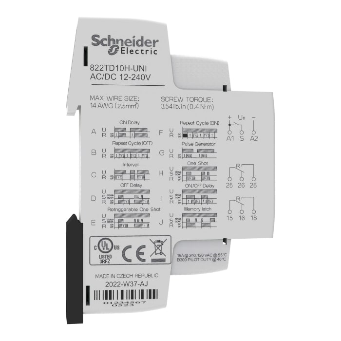 822TD10H-UNI Schneider Electric | Temporizador multifunción Schneider ...