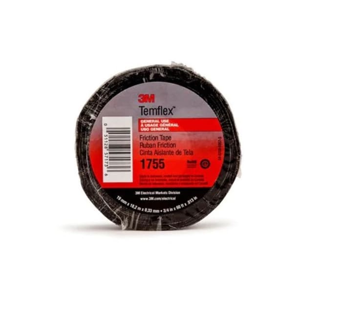 1755-3/4X60FT 3M | 3M Temflex 1755 Cloth Tape, 18m x 19.1mm, Black ...