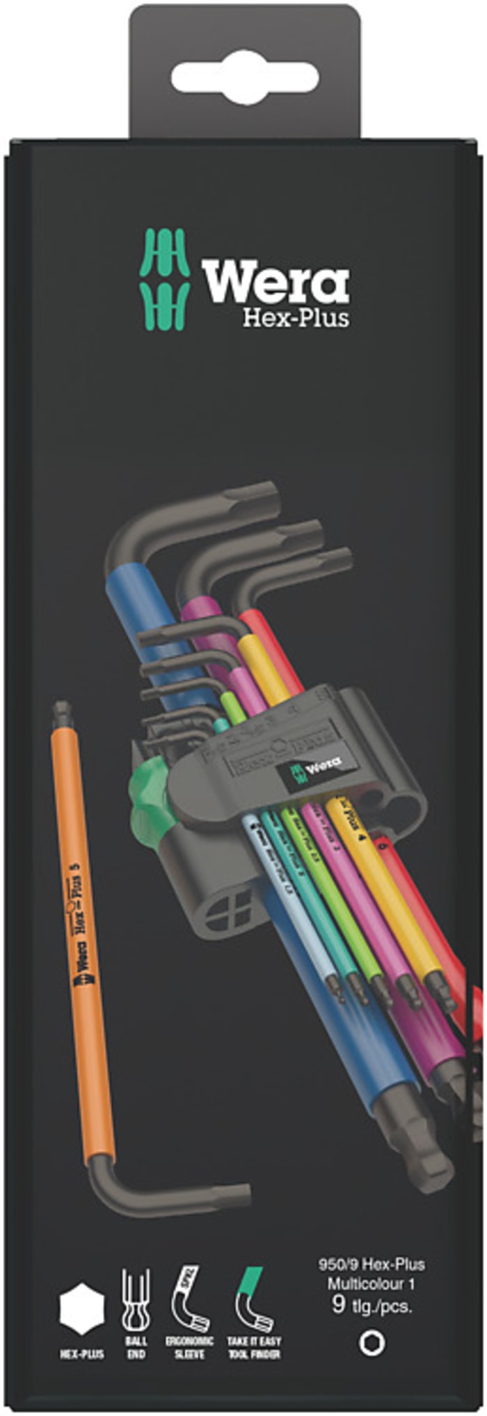 05073593001 Wera | Wera 9 piece L Shape Metric Hex Key Set, 1 x 1 ...