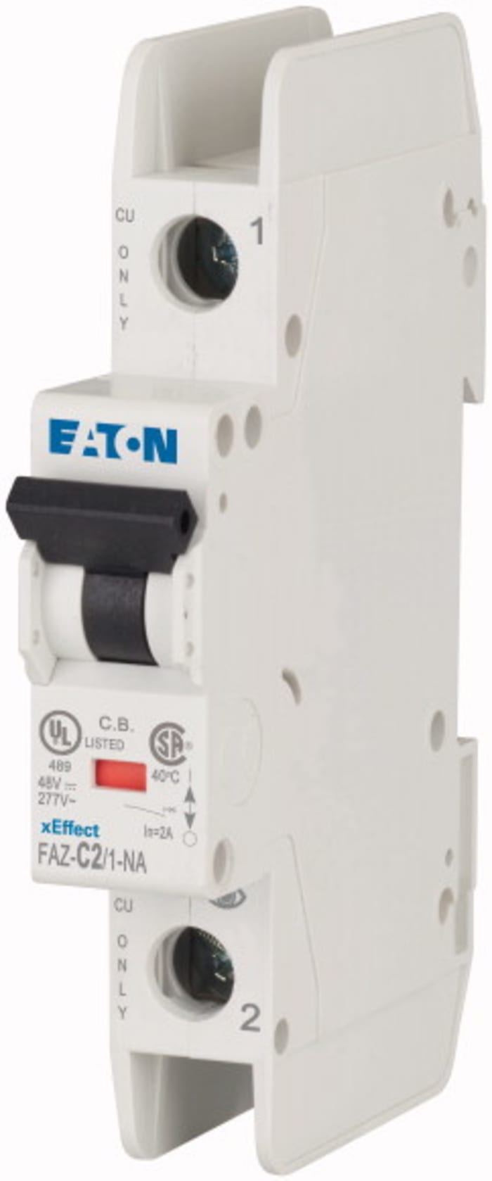 102080 FAZ-C2/1-NA Eaton | Eaton xEffect MCB, 1P, 2A Curve C, 240 → 415V AC, 48V DC, 10 kA ...