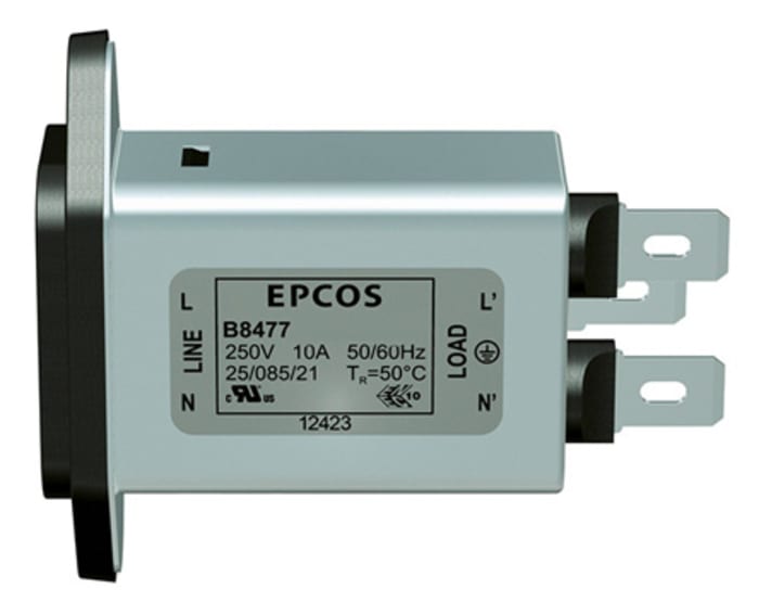 B84771A0001A000 EPCOS | EPCOS 1A, 250 V ac/dc Panel Mount IEC Inlet ...